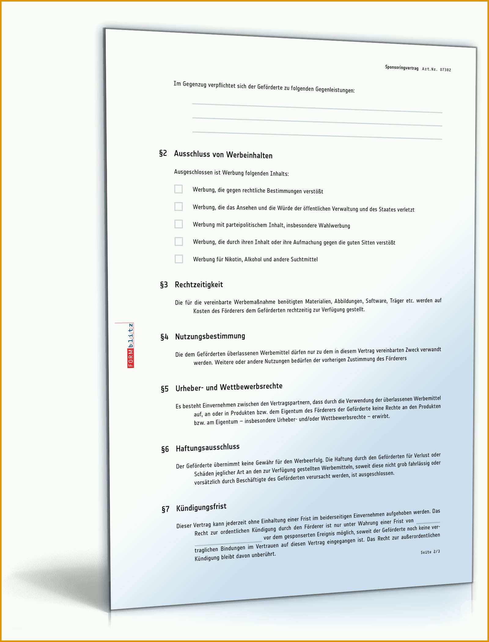 Neue Version Sponsoringvertrag Muster Vorlage Zum Download Kostenlos Neue Version Sponsoringvertrag Muster Vorlage Zum Download Kostenlos